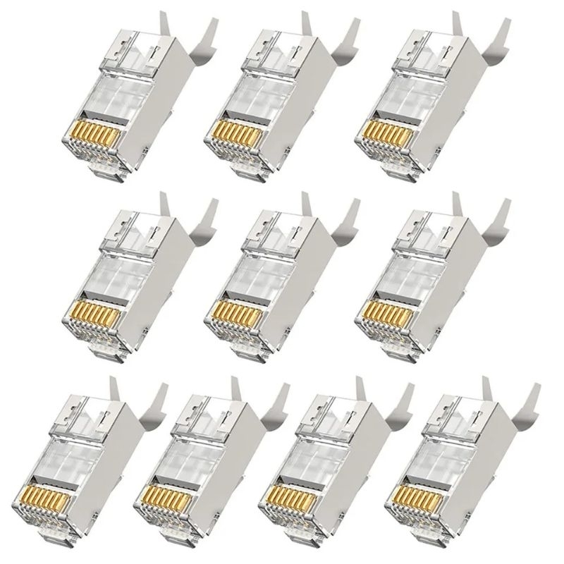 Jual Konektor RJ45 CAT6 CAT7 Besi Shielded isi 10 Pcs | Shopee Indonesia