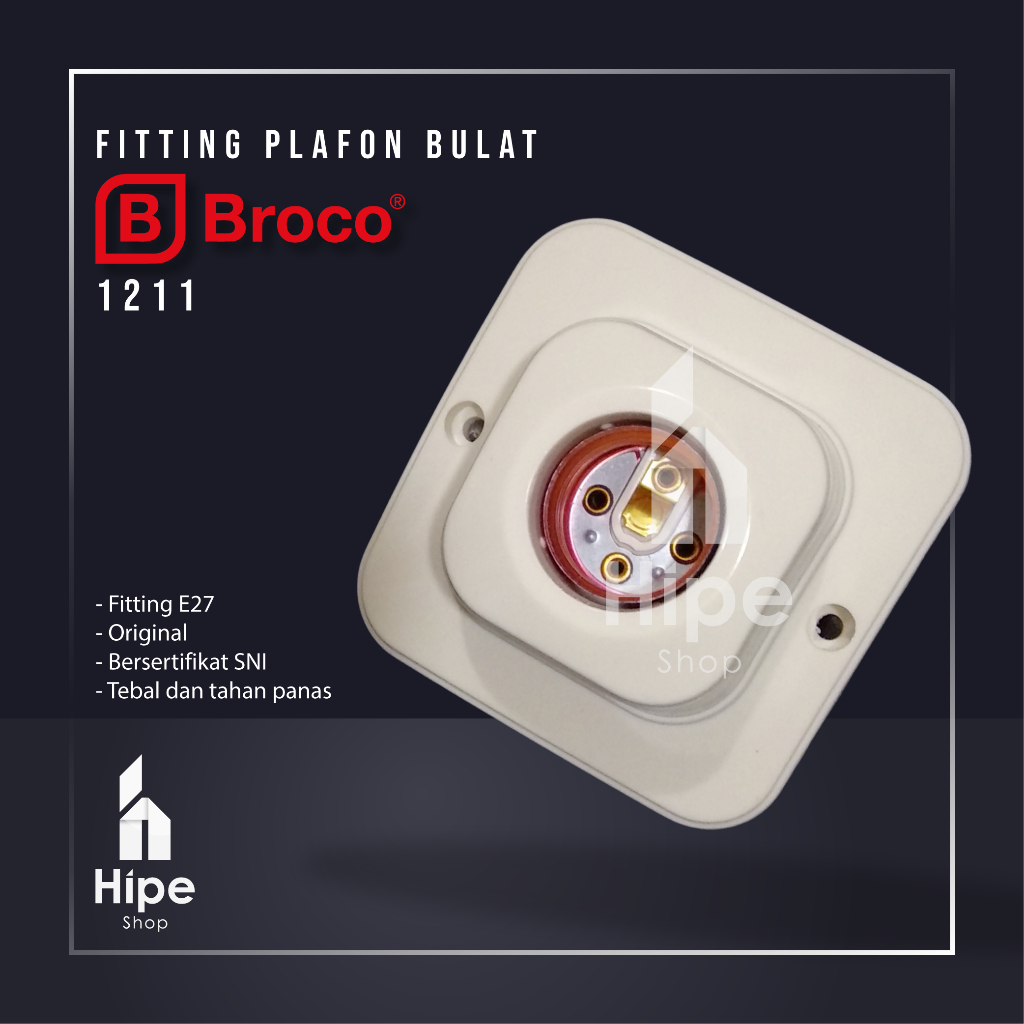 Jual Fitting lampu plafon kotak oval broco 1211 / Fiting plafon SNI ...