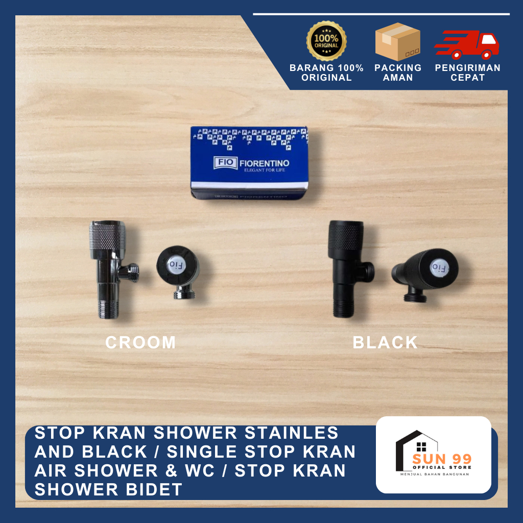 Jual Stop Kran Shower Stainles And Black / Single Stop Kran Air Shower ...