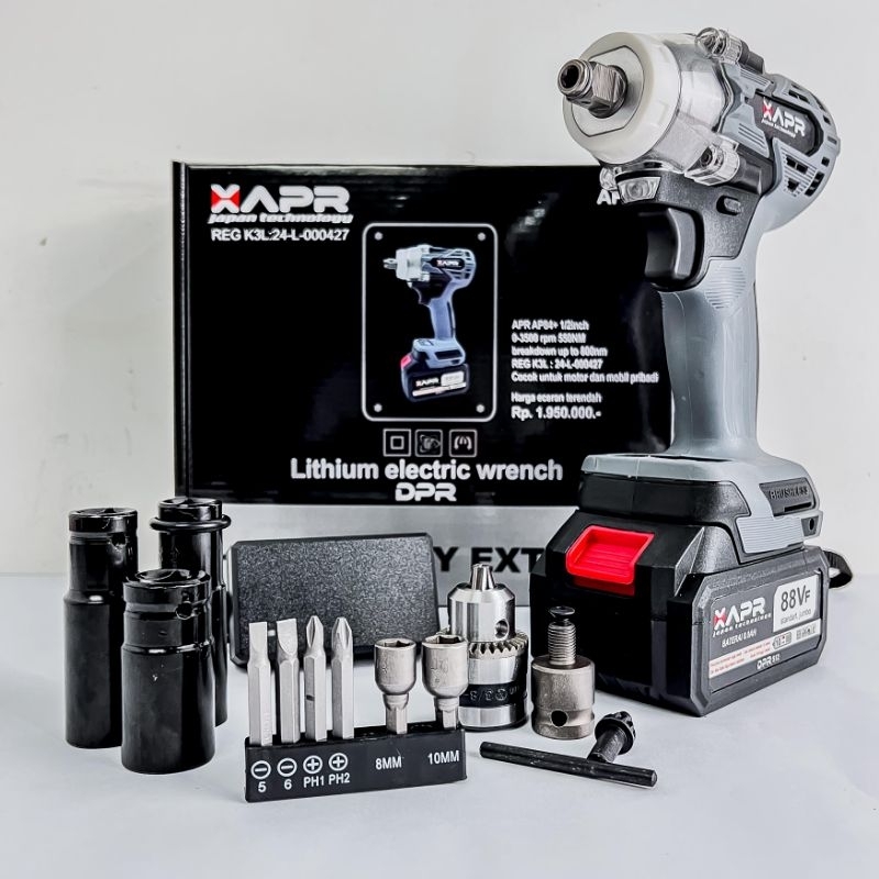 Jual APR impact wrench type ap84+ 550nm baterai 88v standart fullset ...