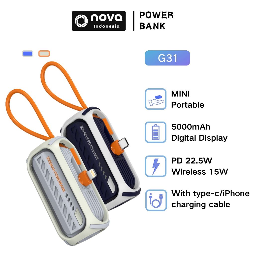Jual Nova Portable powerbank mini power bank 5000mAh battery pack with ...