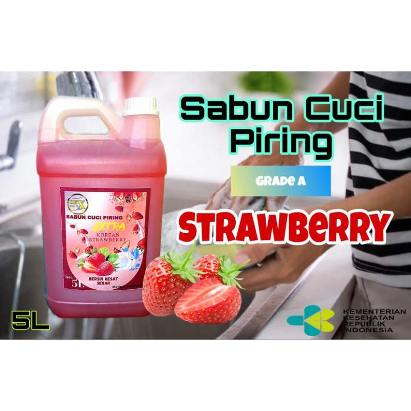 Jual Sabun Cuci Piring Strawberry 5 Liter | Shopee Indonesia