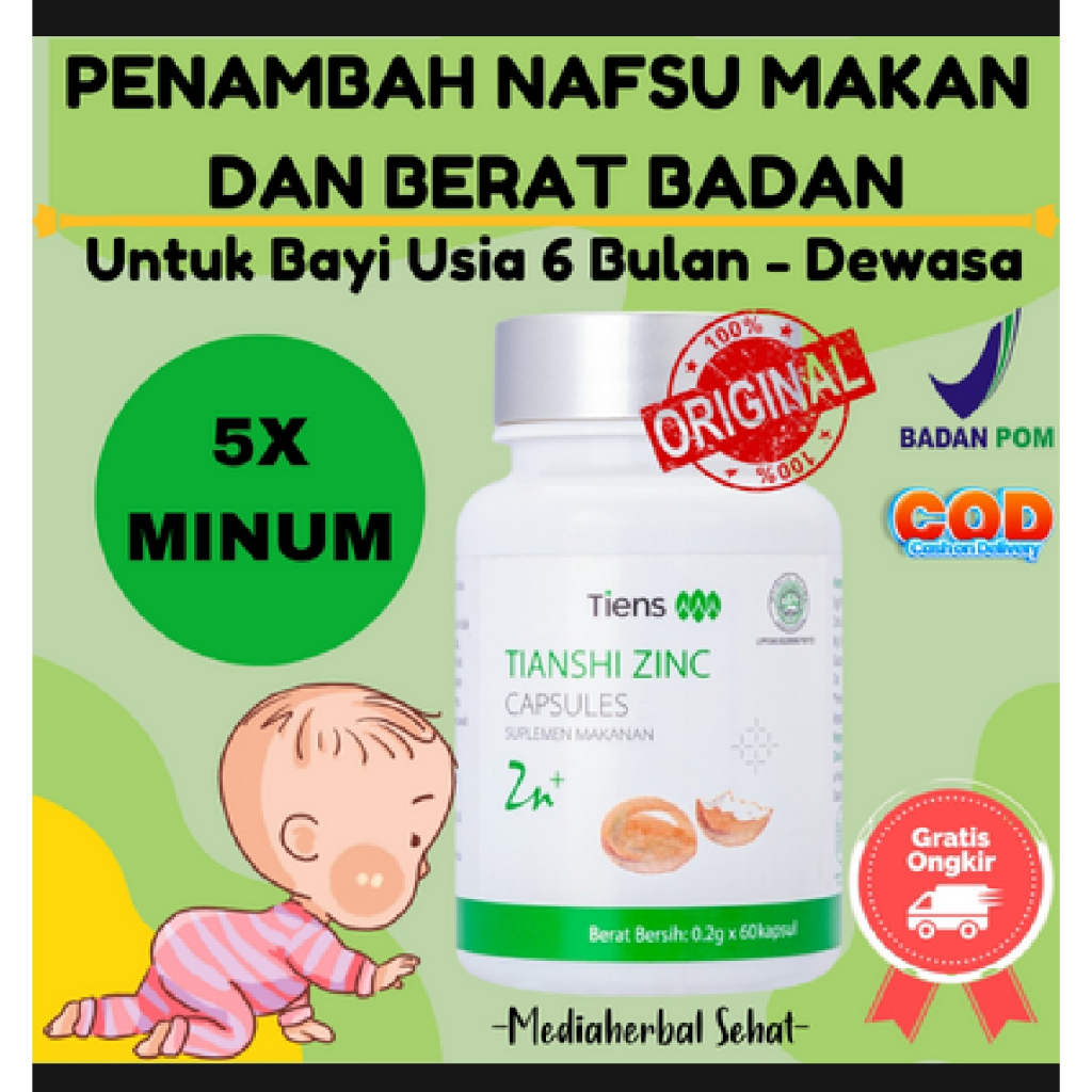 Jual BANTING HARGA!!Tianshi Zinc Capsules Vitamin Penambah Nafsu Makan ...