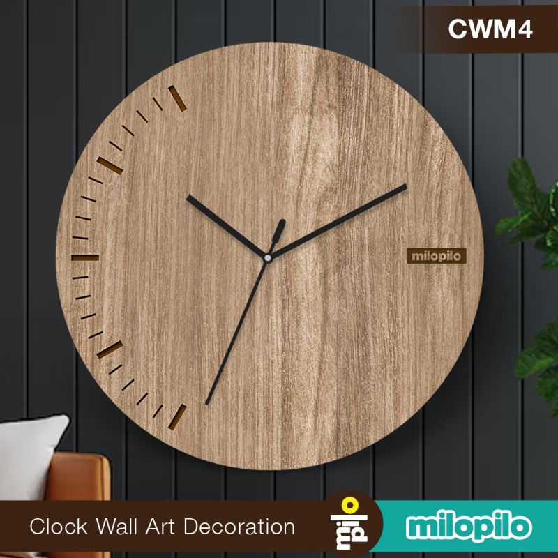 Jual Jam dinding motif kayu desain minimalis estetik modern, dekorasi ...