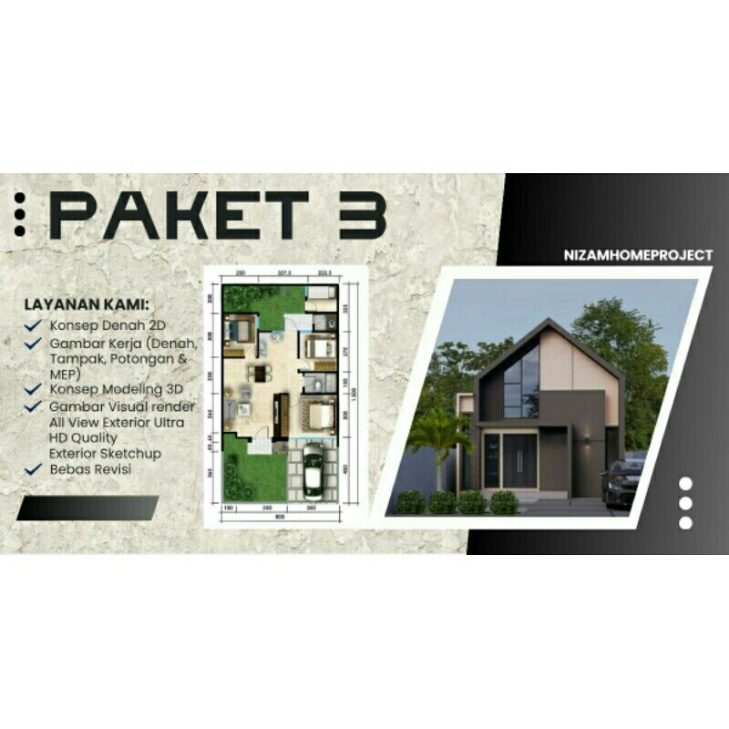Jual Jasa Desain Rumah 2D & 3D (Denah, Tampak, Potongan & MEP) | Shopee ...