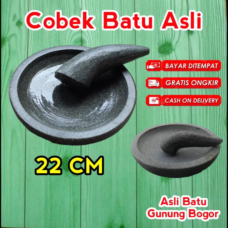 Jual COBEK BATU ASLI FREE MUTU / COBEK BATU ASLI 22 CM / COBEK BATU ...