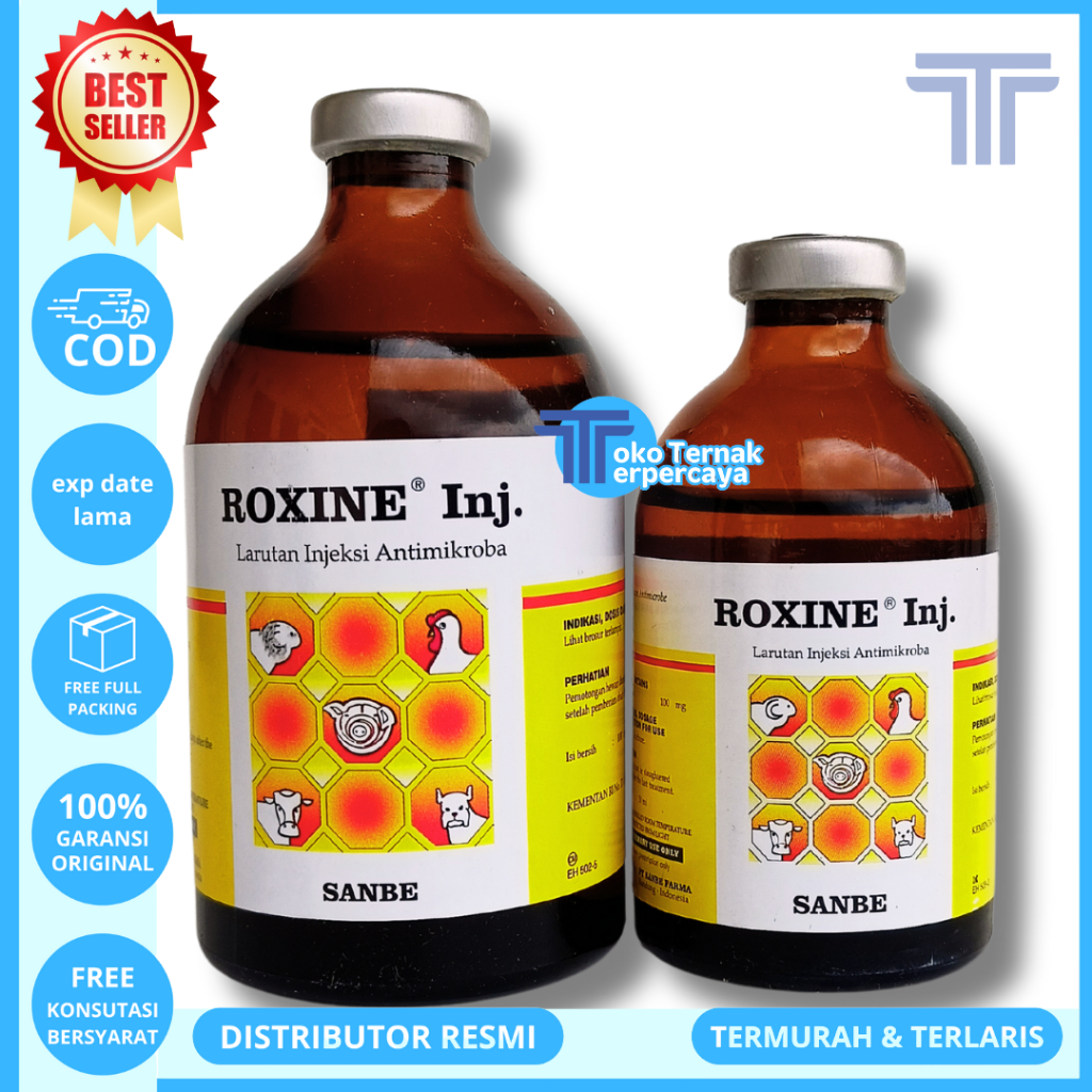 Jual ROXINE 100ml & ROXINE 50ml SANBE - Obat Antibiotik Bakterisidal ...