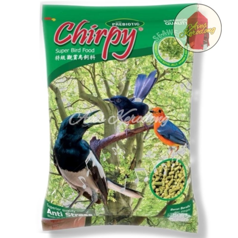 Jual Pakan Voer Chirpy Extra Seaweed Superior Pakan Pur Burung Murai Kacer Anis Hijau | Shopee ...
