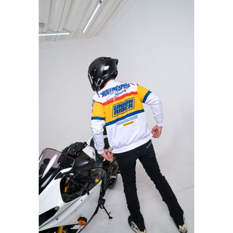 Jual Rollingspeed - Lines Jacket Nascar White- Jaket Motor Putih ...