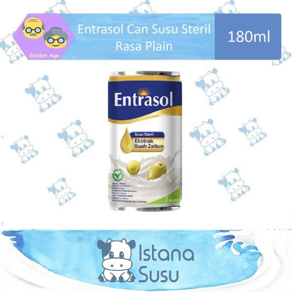 Jual Entrasol Can Susu Steril Rasa Plain 180ml | Shopee Indonesia