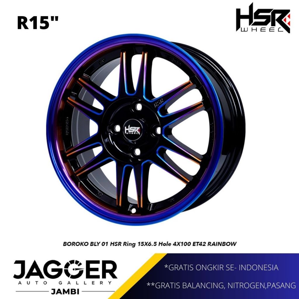Jual velg terbaru HSR original ring 15 warna rainbow untuk jazz, brio ...