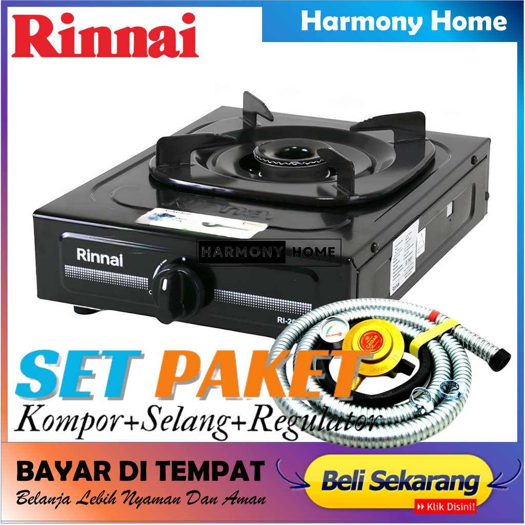 Jual Rinnai Kompor Gas 1 Tungku RI201s+Selang Regulator SNI Premium ...
