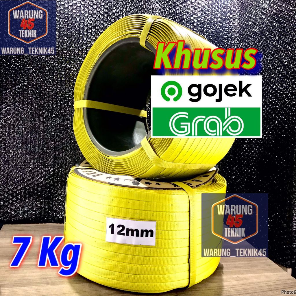 Jual GOJEK | GRAB | strapping straping band 12 mm berat 7kg tali kuning ...