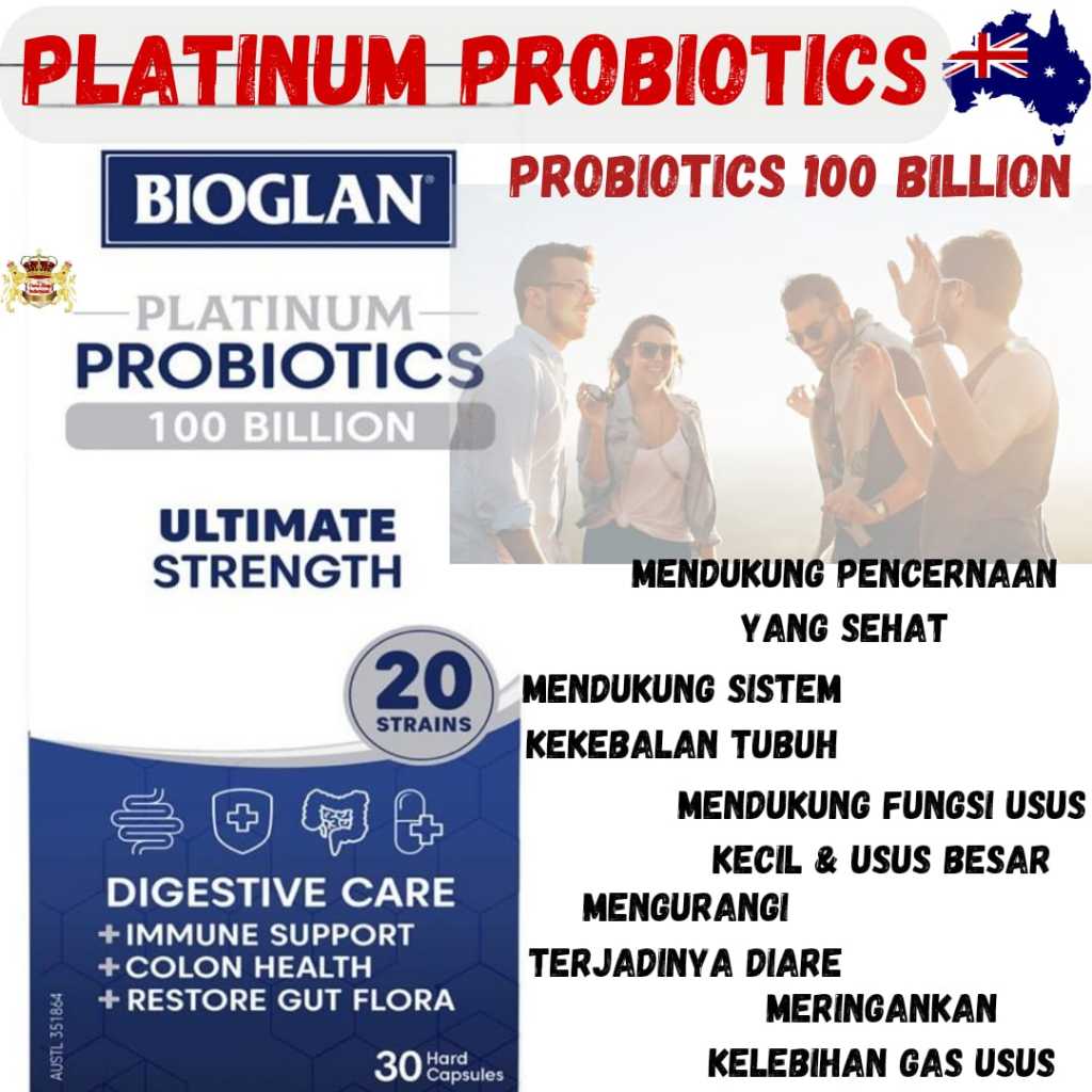 Jual bioglan platinum probiotic 100 billion digestive 30 capsules ...