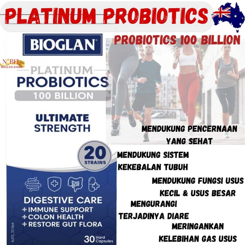 Jual bioglan platinum probiotic 100 billion digestive 30 capsules ...
