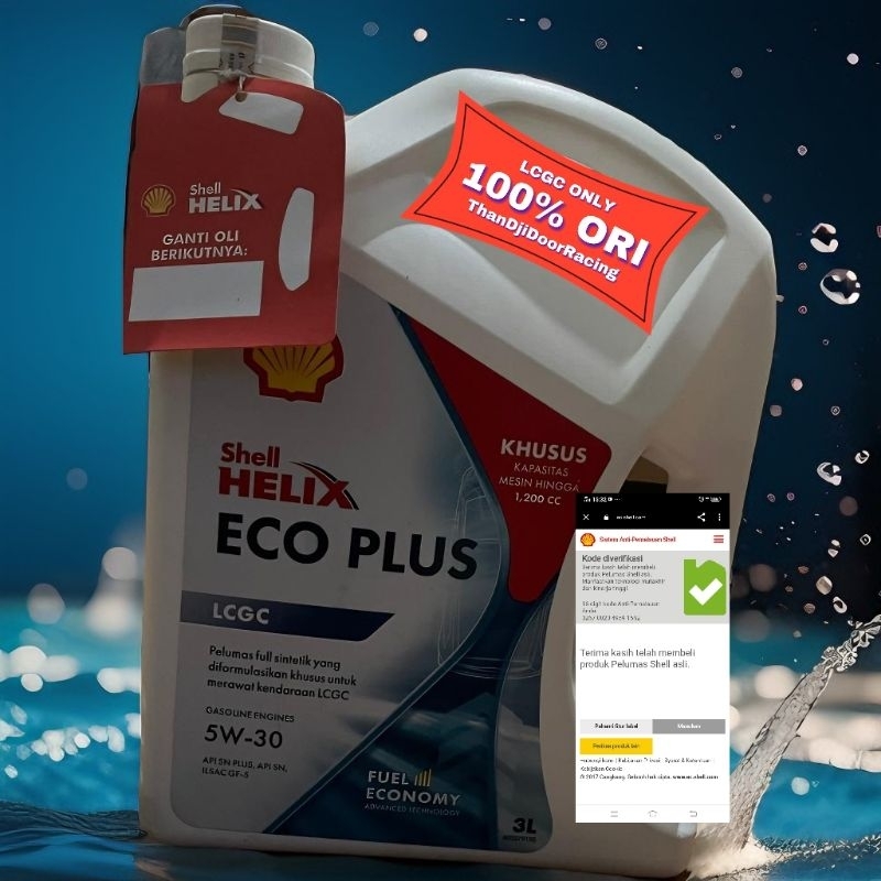 Jual Shell Helix Eco Plus 5W-30 LCGC Ukuran 3 Liter Original (scan ...