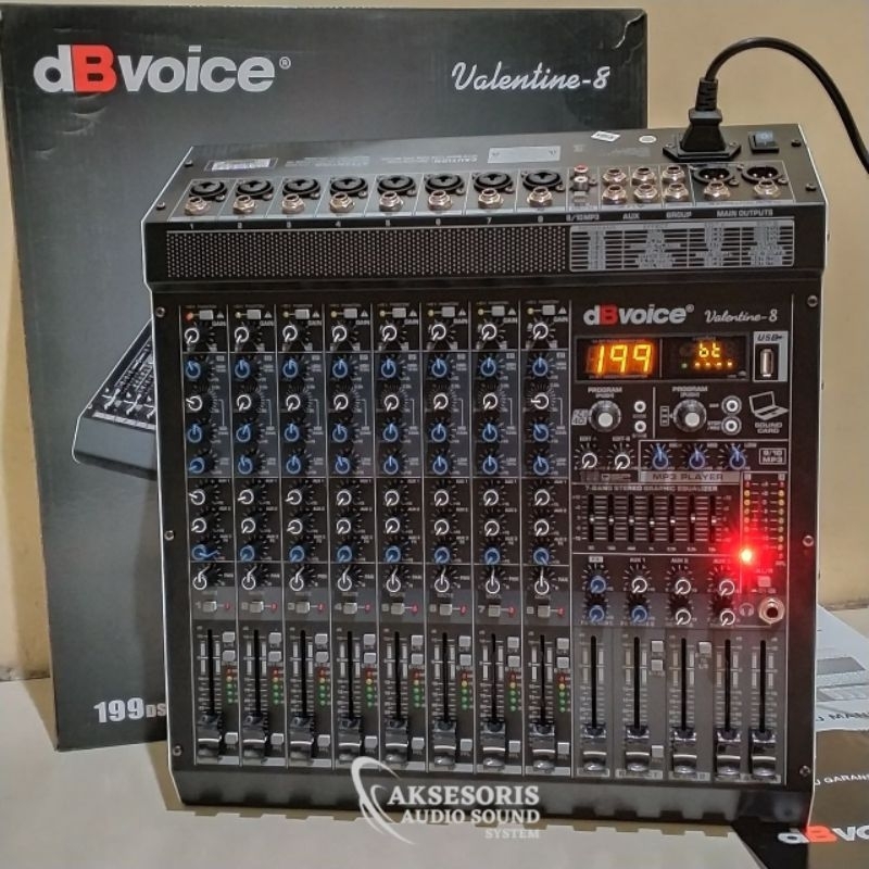Jual Mixer dBvoice Valentine 8 Efek Digital Reverb 199DSP 2Groub USB ...