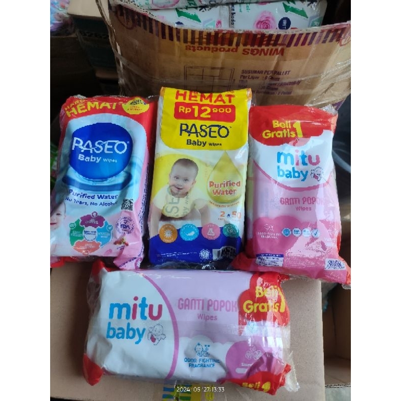 Jual MITU & PASEO Baby Tisu Basah 50 Sheets Buy 1 Get 1 (2x50S ...