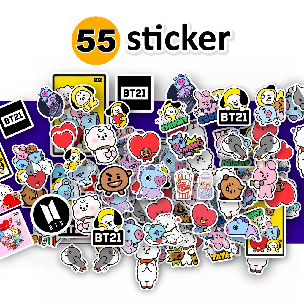 Jual STIKER CASE 55 PCS STICKER LUCU BT5 ANTI AIR UNTUK LAPTOP CASE ...