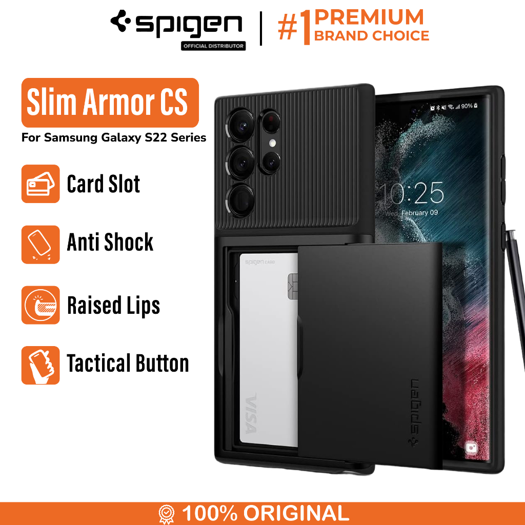 Jual Case Samsung Galaxy S22 Ultra Plus Spigen Slim Armor CS Card Casing | Shopee Indonesia