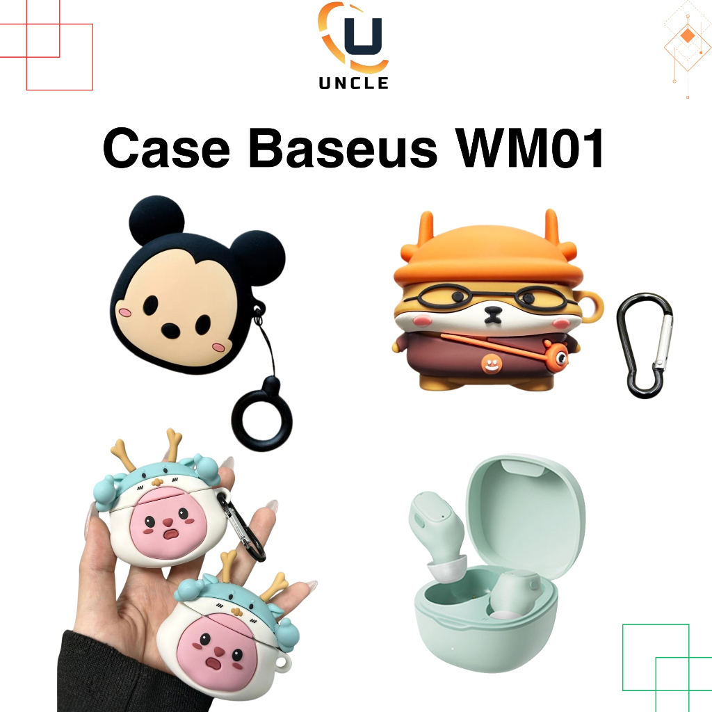 Jual Case Baseus WM01 WM02 3D Kartun Lucu Casing Earphone TWS Pelindung ...
