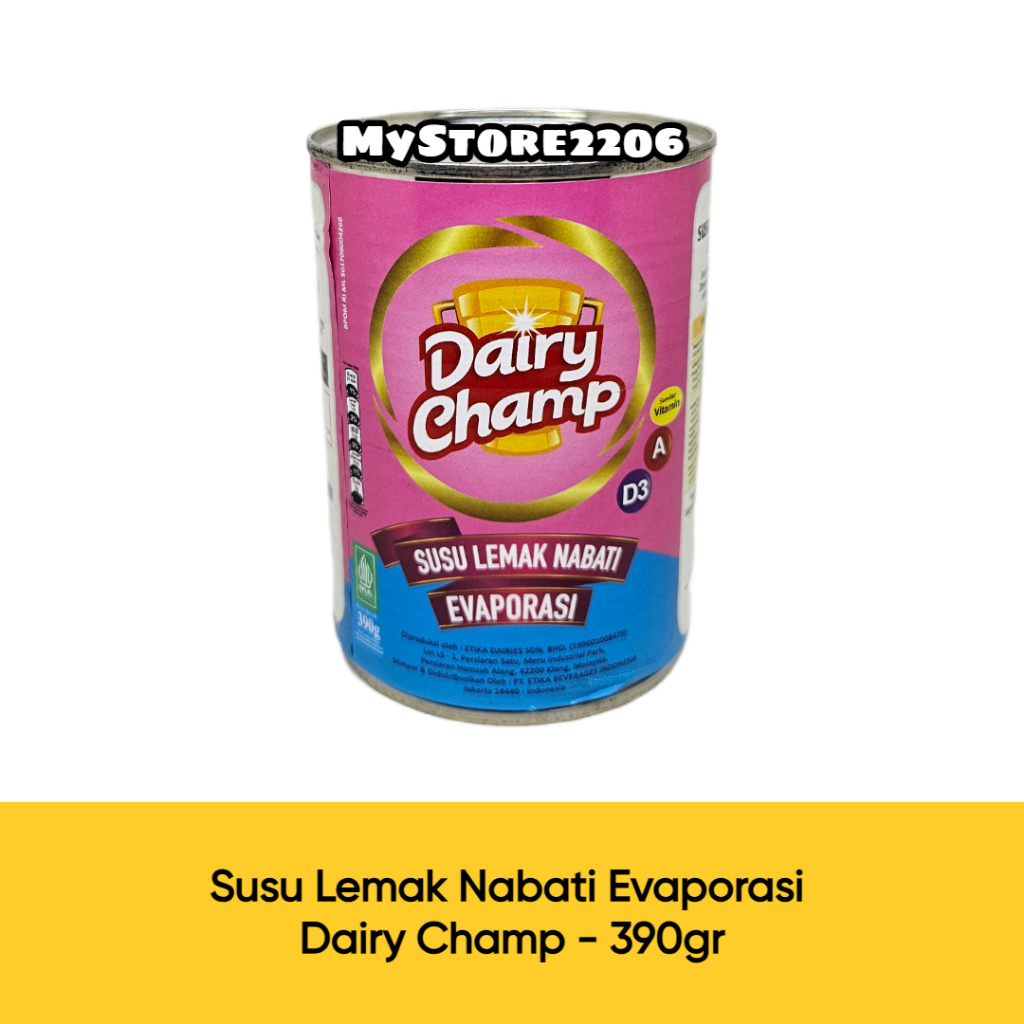 Jual Susu Evaporasi Lemak Nabati Dairy Champ Malaysia 390gr | Shopee ...