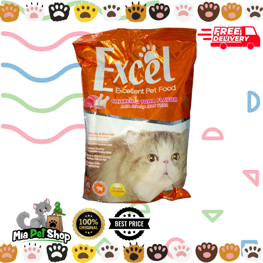 Jual Dry Cat Food EXCEL Chicken & Tuna 500G - Makanan Kucing Kering ...