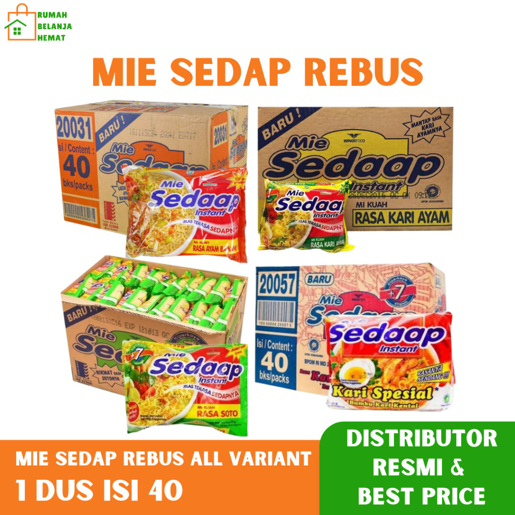 Jual Mie Sedaap Instant Mie Rebus All Varian Rasa Ayam Bawang Kari Ayam ...