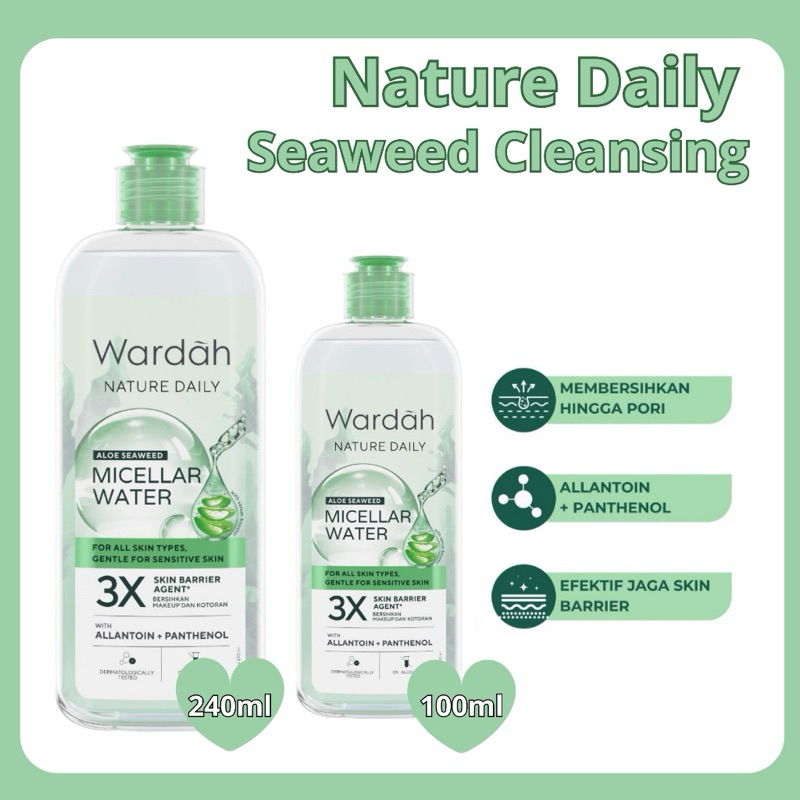 Jual Wardah Nature Daily Aloe Seaweed Cleansing Micellar Water | Shopee ...