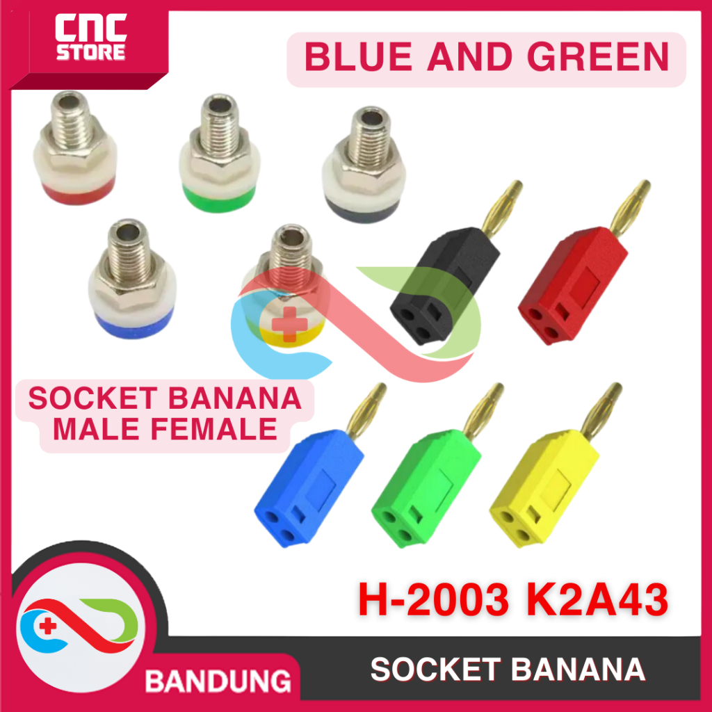 Jual 2MM BANANA PLUG GUN SOCKET BANANA FEMALE MALE STACKABLE 5A H-2003 ...