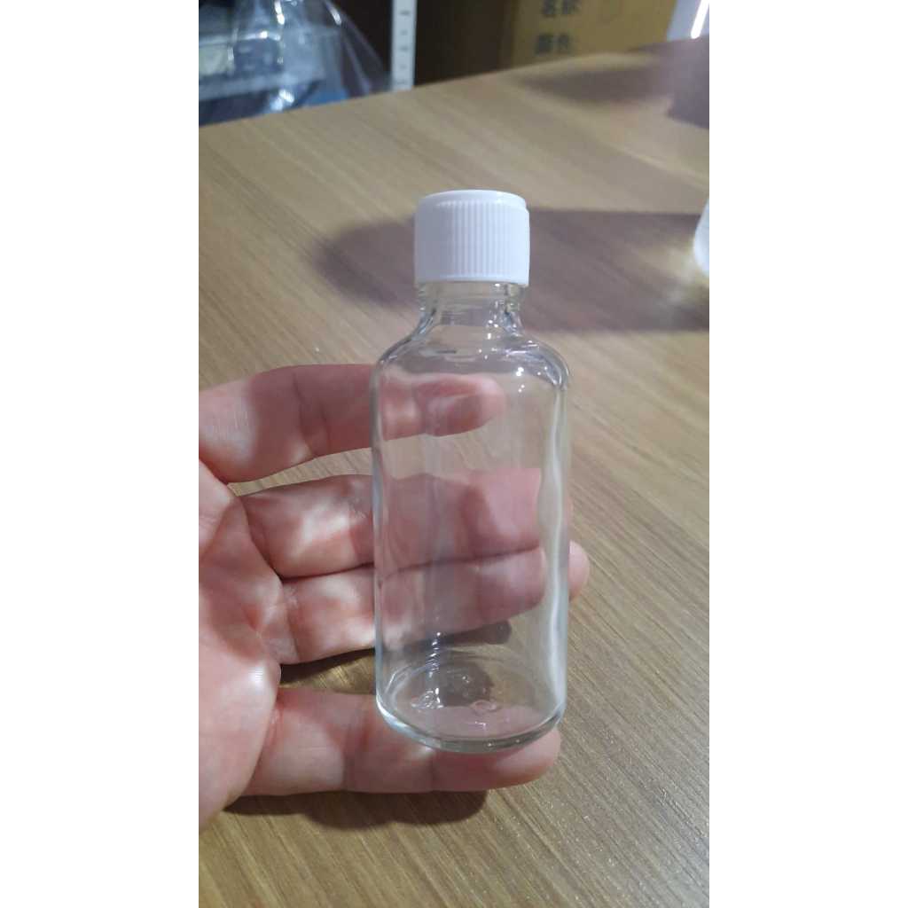 Jual Botol Kaca Clear 50ml Tutup Ulir Putih | Shopee Indonesia