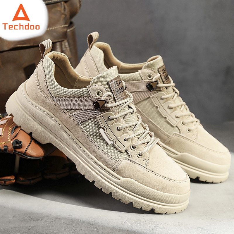 Jual Techdoo Sepatu Sneakers Casual Pria Sepatu Olahraga Running Shoes Tali Fashion Keren Anti ...