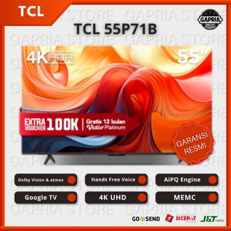 Jual TCL 55P71B 55 inch GOOGLE TV - 4K UHD - MEMC - Hands-free Voice ...