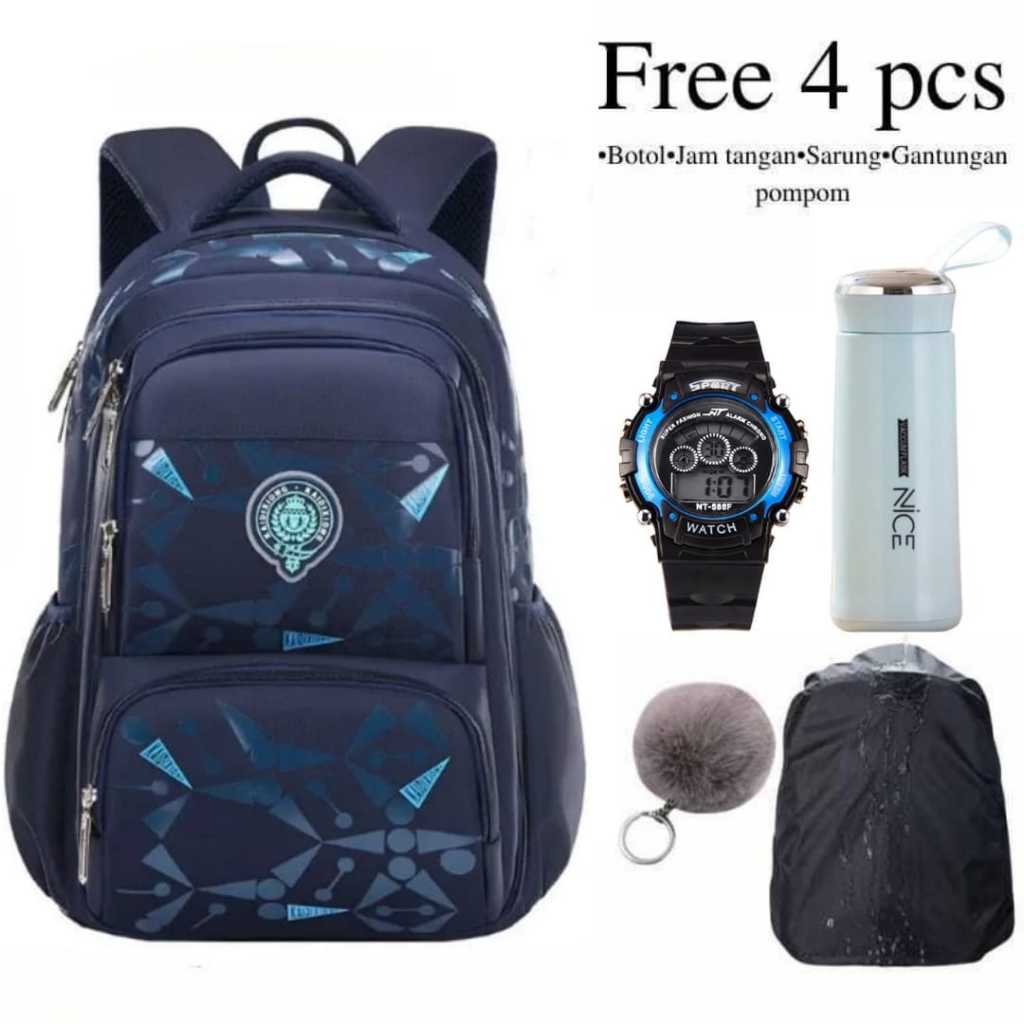 Jual BANYAK BONUSNYA Tas Sekolah Anak Kulkas untuk Laki laki Perempuan Waterproof SD SMP Remaja ...
