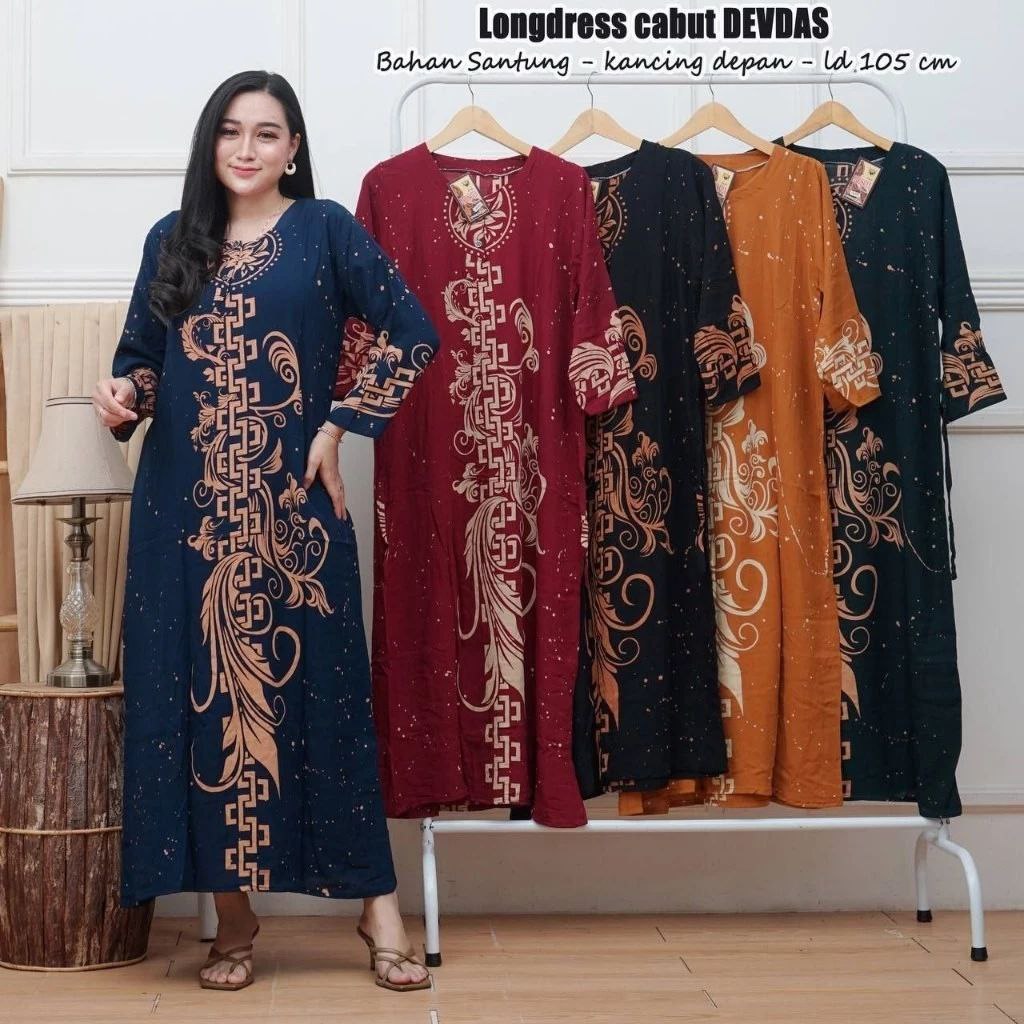 Jual LONGDRESS CABUTAN BUSUI LD 110 DASTER BATIK LENGAN PANJANG KANCING ...