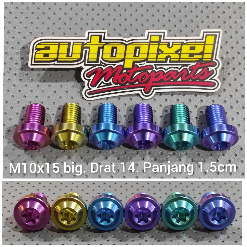 Jual Baut titanium 10x15 big baut titan drat 14 panjang 1.5cm grade 5 ...