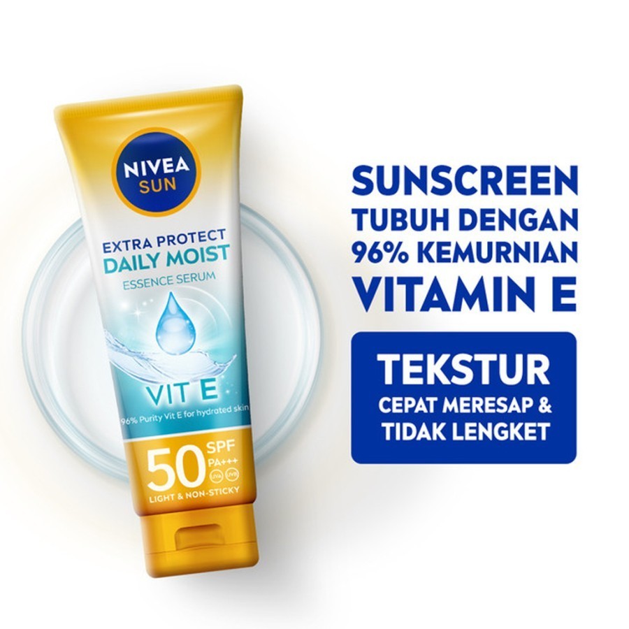 Jual NIVEA SUN Extra Protect Daily Moist Body serum Spf 50 PA+++ 180ml | Shopee Indonesia
