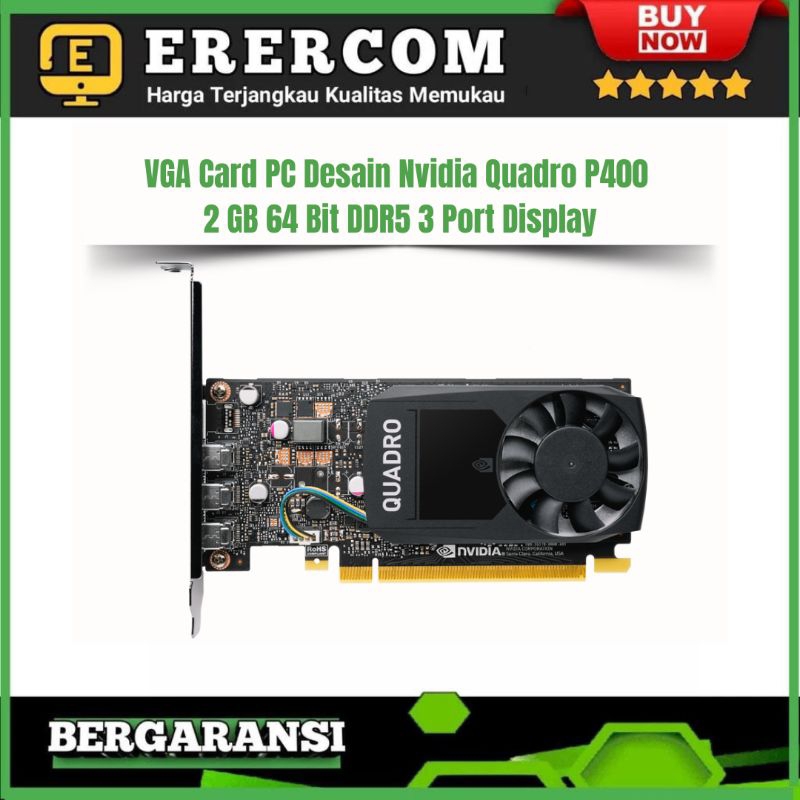 Jual VGA Card PC Desain Nvidia Quadro P400 2 GB 64 Bit DDR5 3 Port ...