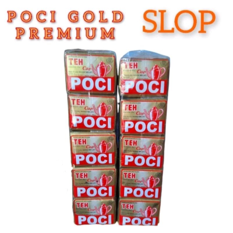 Jual TEH POCI GOLD PREMIUM 40Gr (1SLOP: 10pcs) / Teh Seduh Cap Poci Mas ...