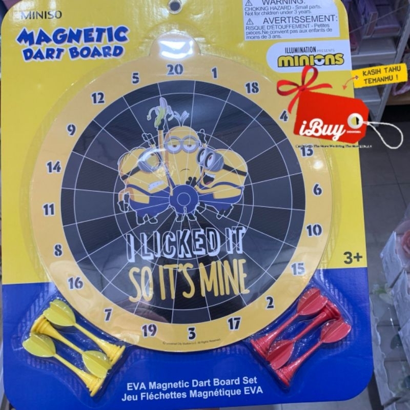 Jual iBuy Miniso Minion Magnetic Dart Board Game With 6 Arrow Mainan ...
