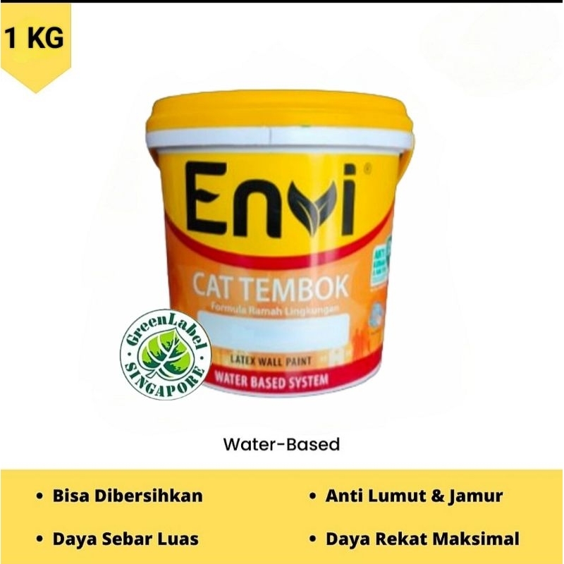 Jual OKM - Cat tembok ENVI 1kg - Indaco - wangi - bisa di cuci - daya ...