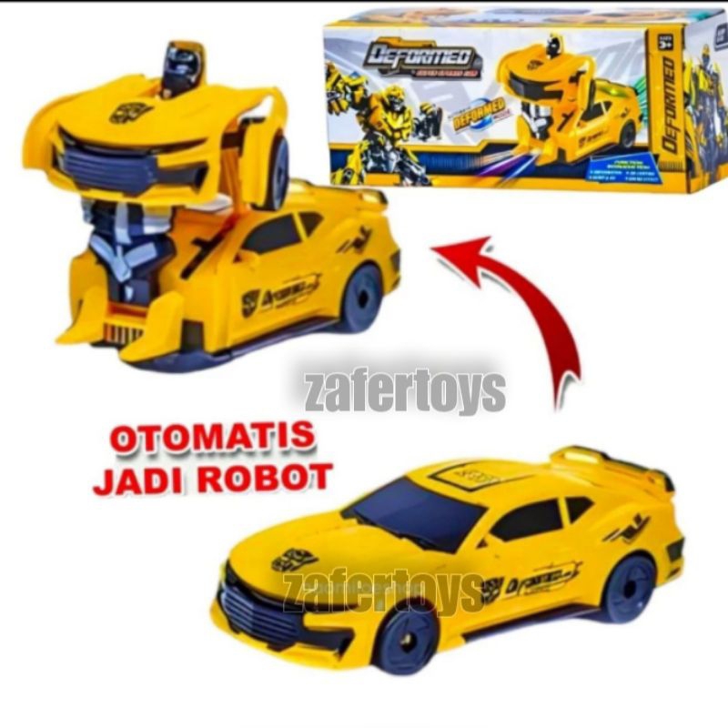 Jual Mainan Anak Robot Bumble Bee Deformed 2IN1 Bump And Go Robot ...