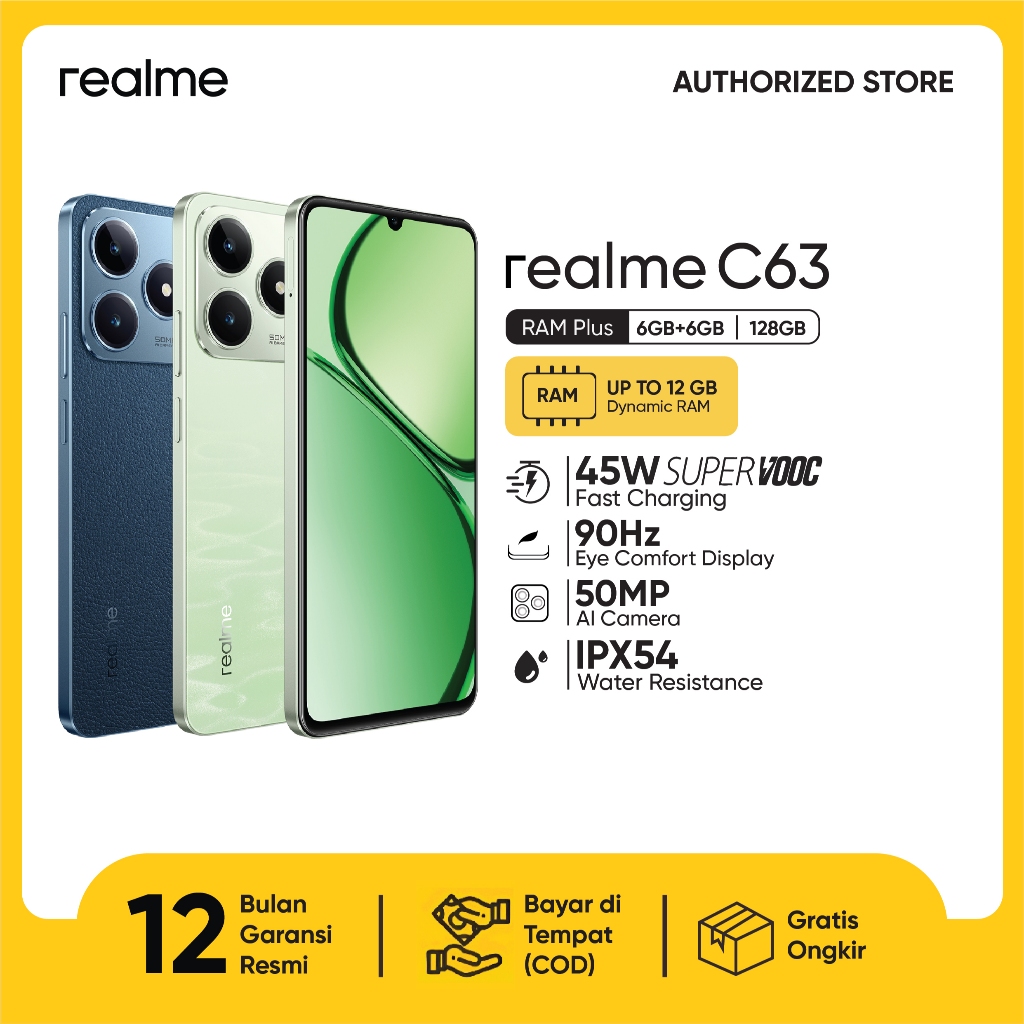 Jual realme C63 6GB+6GB* | 128GB NFC | 45W Fast Charge| 5000mAh Durable ...