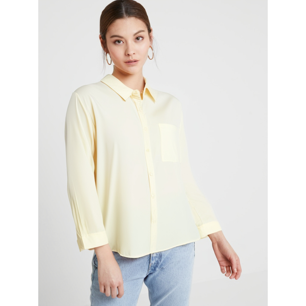 Jual Kemeja Kuning Lengan Panjang Bahan Katun Poplin Licin | Kemeja ...