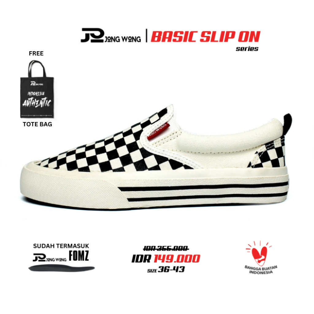 Jual Jong Wong Official - Original Bassic Slip On Checkerboard | Sepatu ...