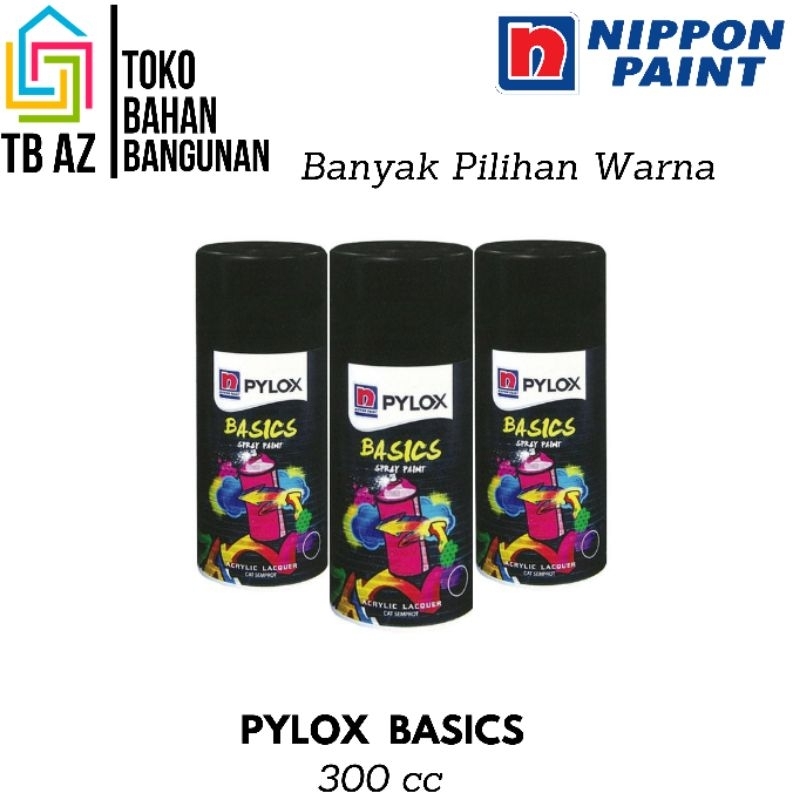 Jual Cat Semprot Pylox Basic Nippon Paint 300cc | Besi Plastik Kayu ...
