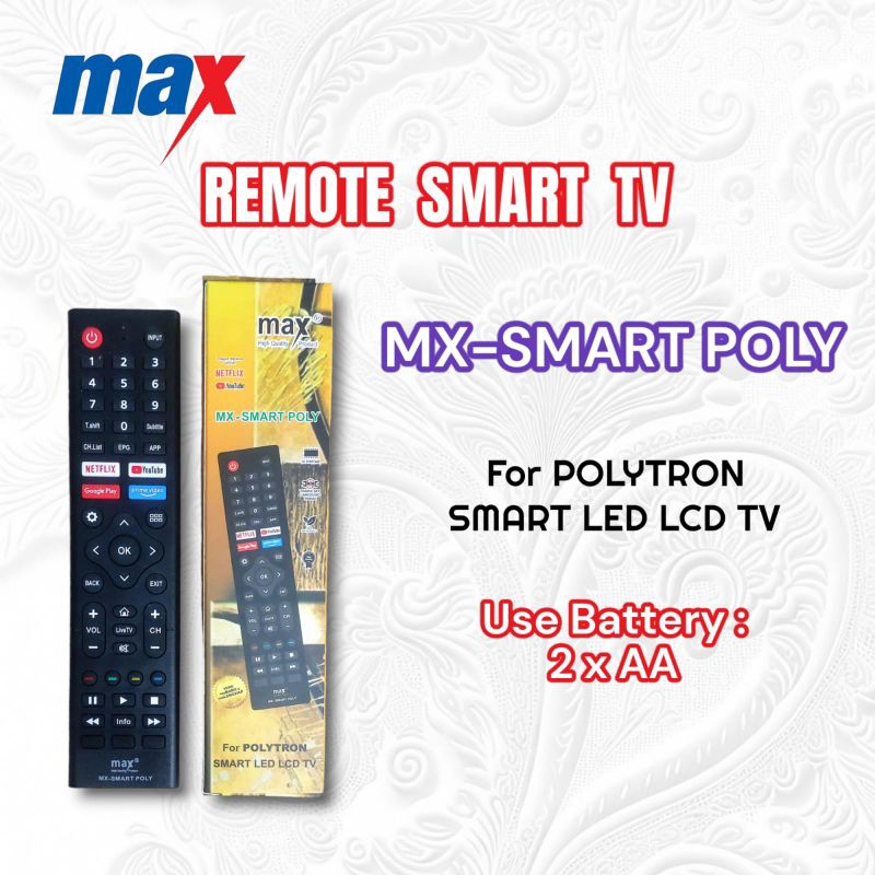 Jual Remote POLYTRON Smart TV LED/LCD MAX tanpa Setting | Shopee Indonesia