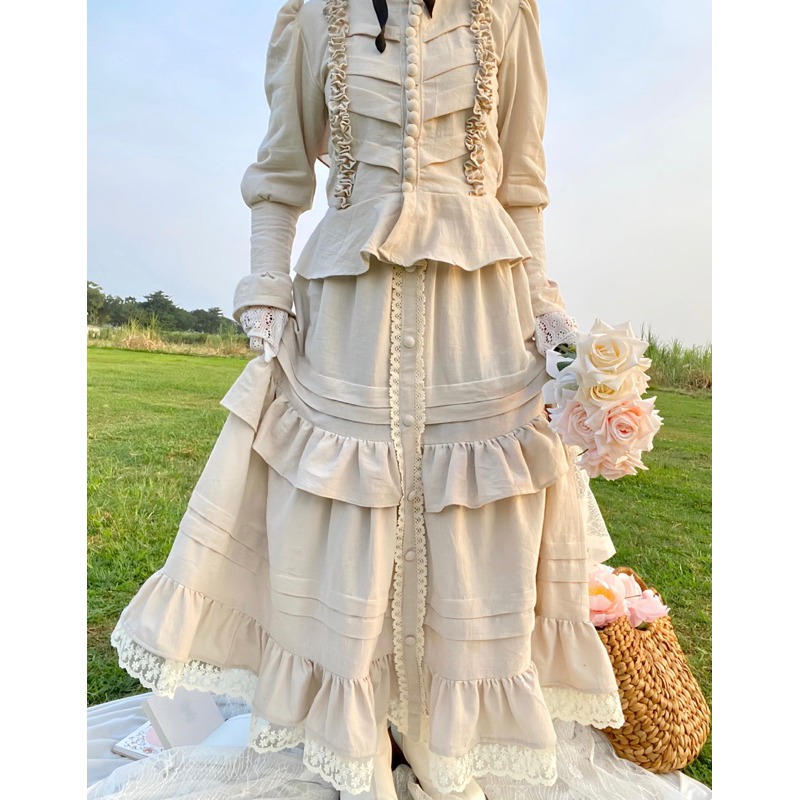 Jual Kathy vintage set (blouse+rok)/victorian set/aesthetic set/rok ...