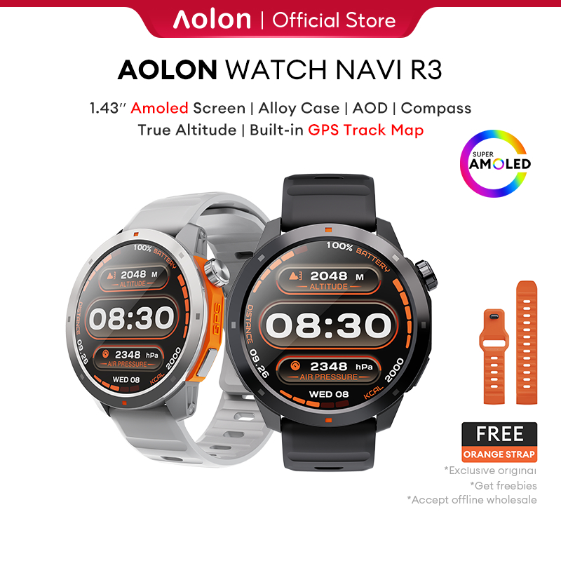 Jual Aolon Navi R3 Jam Tangan Pria GPS Map Pace Amoled AOD Display ...