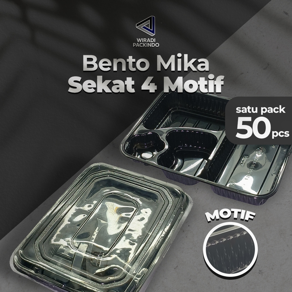 Jual Mika Bento Sekat 4 Motif / Mika 4 Sekat Bintang / Bento Mika Hitam ...